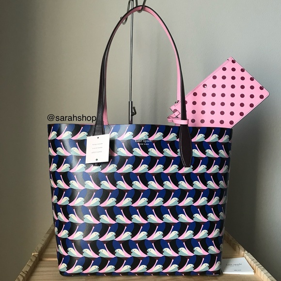 kate spade | Bags | Kate Spade Arch Love Bird Large Reversible Tote ...